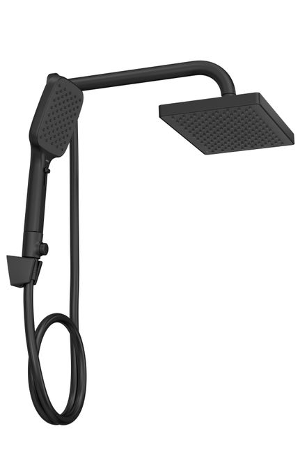 Chuveiro Retangular de Parede 26,5cm com Desviador Black Matte 2086.BL ...