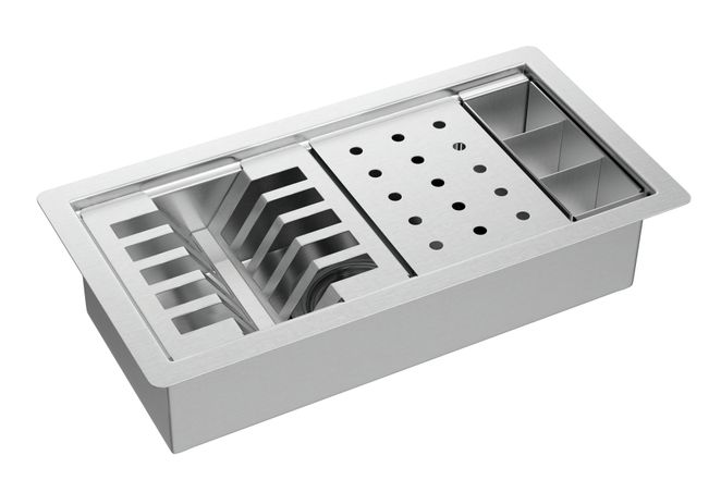 Calha Organizadora de Cozinha em Inox com Sistema de Escoamento AC.210. ...