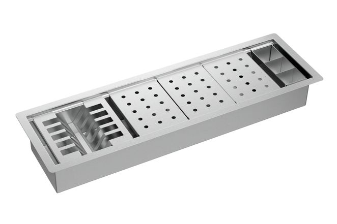 Calha Organizadora De Cozinha Em Inox Com Sistema De Escoamento AC.210. ...